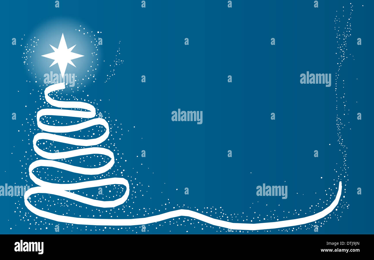 A blue Christmas background with a blue ribbon tree Stock Photo - Alamy