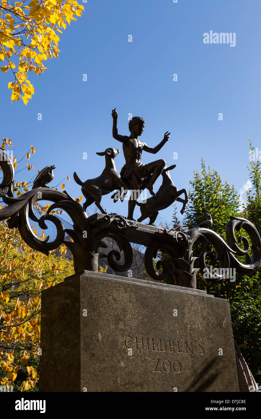 The Lehman Gates are a Bronze Sculptural Landmark at the Children's Zoo ...