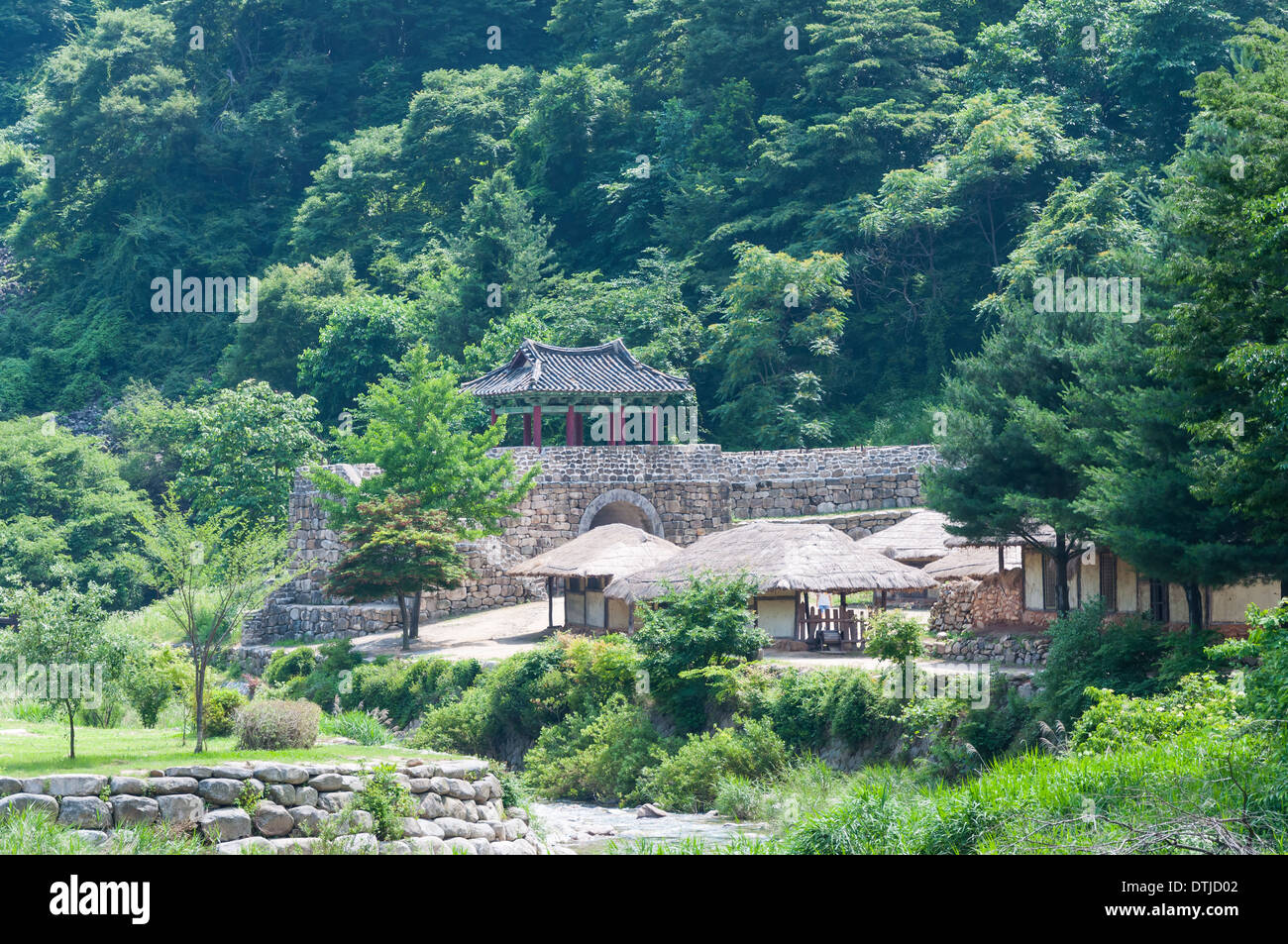 Ancient fort and village in South Korea Stock Photo - Alamy