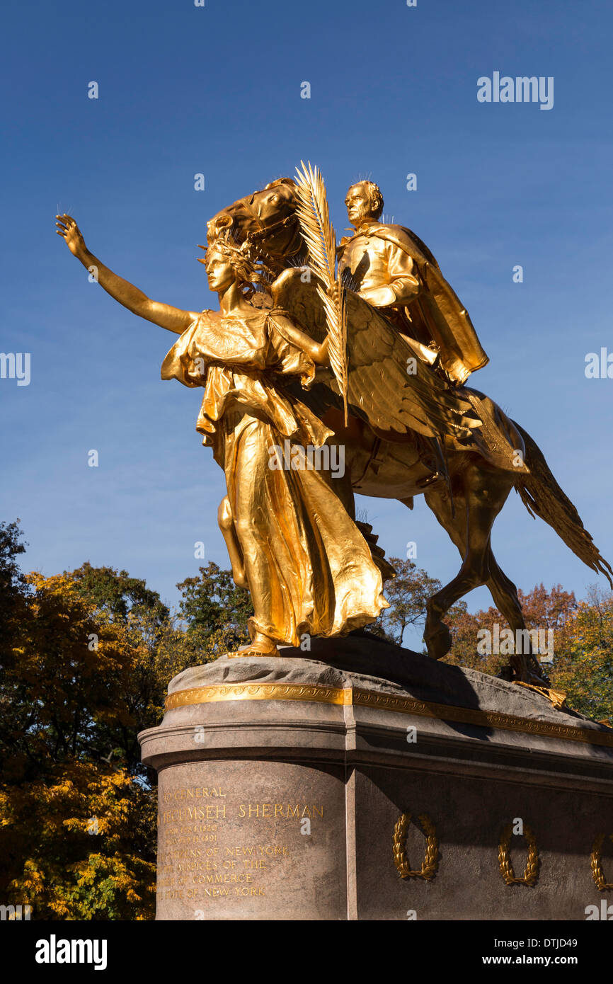 General Sherman Statue, Grand Army Plaza, NYC Stock Photo - Alamy