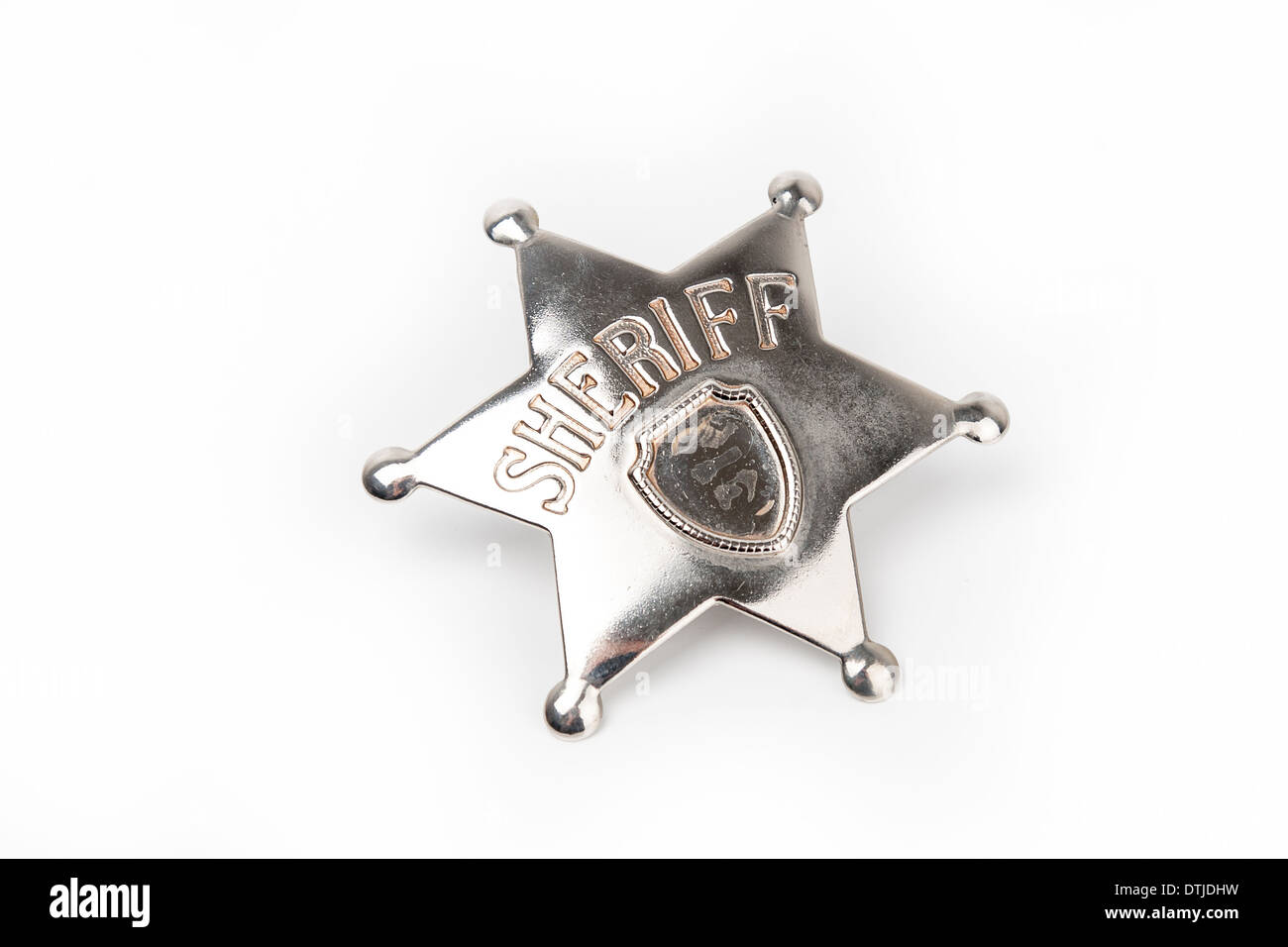 Sheriff's badge isolated on white background Stock Photo - Alamy