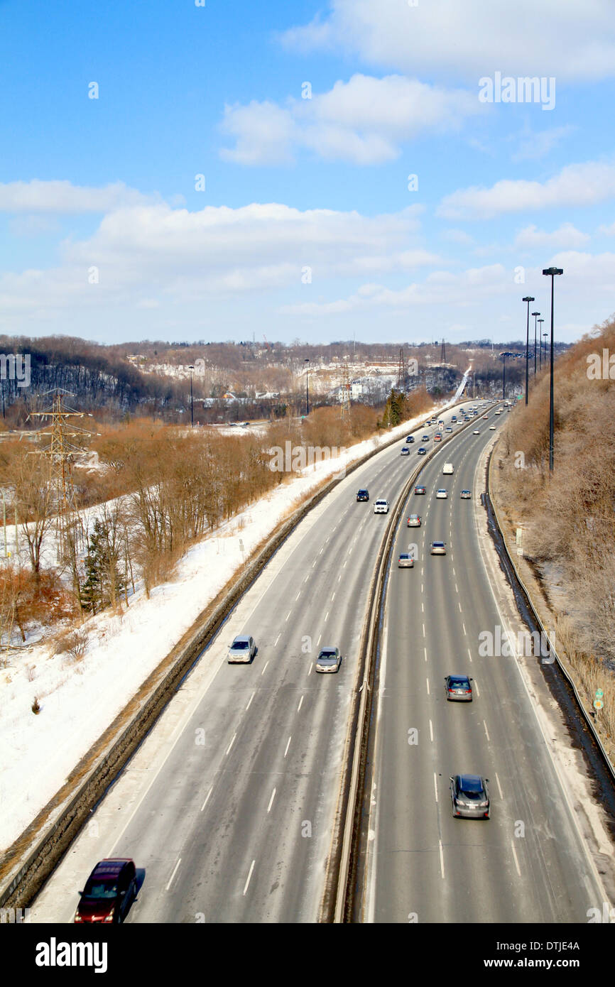 Don Valley Parkway as seen from the Danforth overpass in Toronto ...