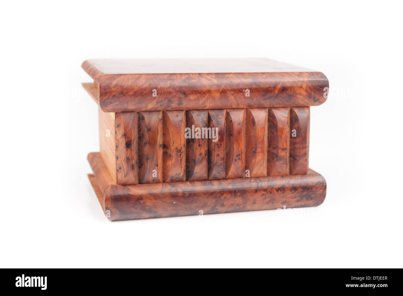 Wooden casket on white background Stock Photo - Alamy
