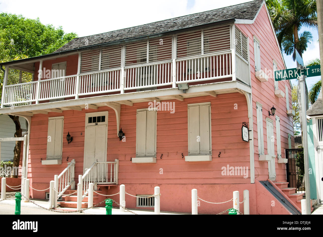 Old pink house in Nassau,Bahamas Stock Photo - Alamy