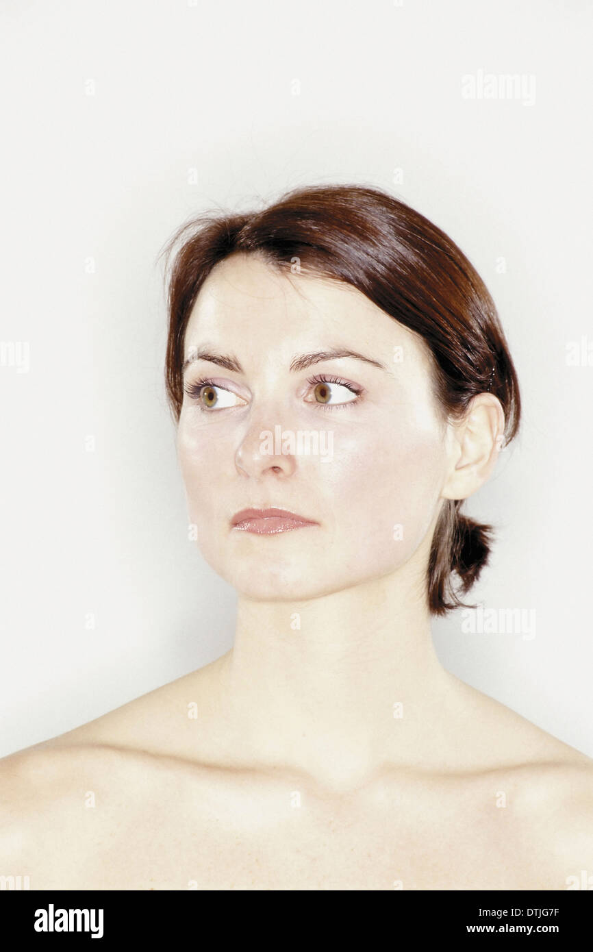 Female face portrait plain serious hi-res stock photography and images ...