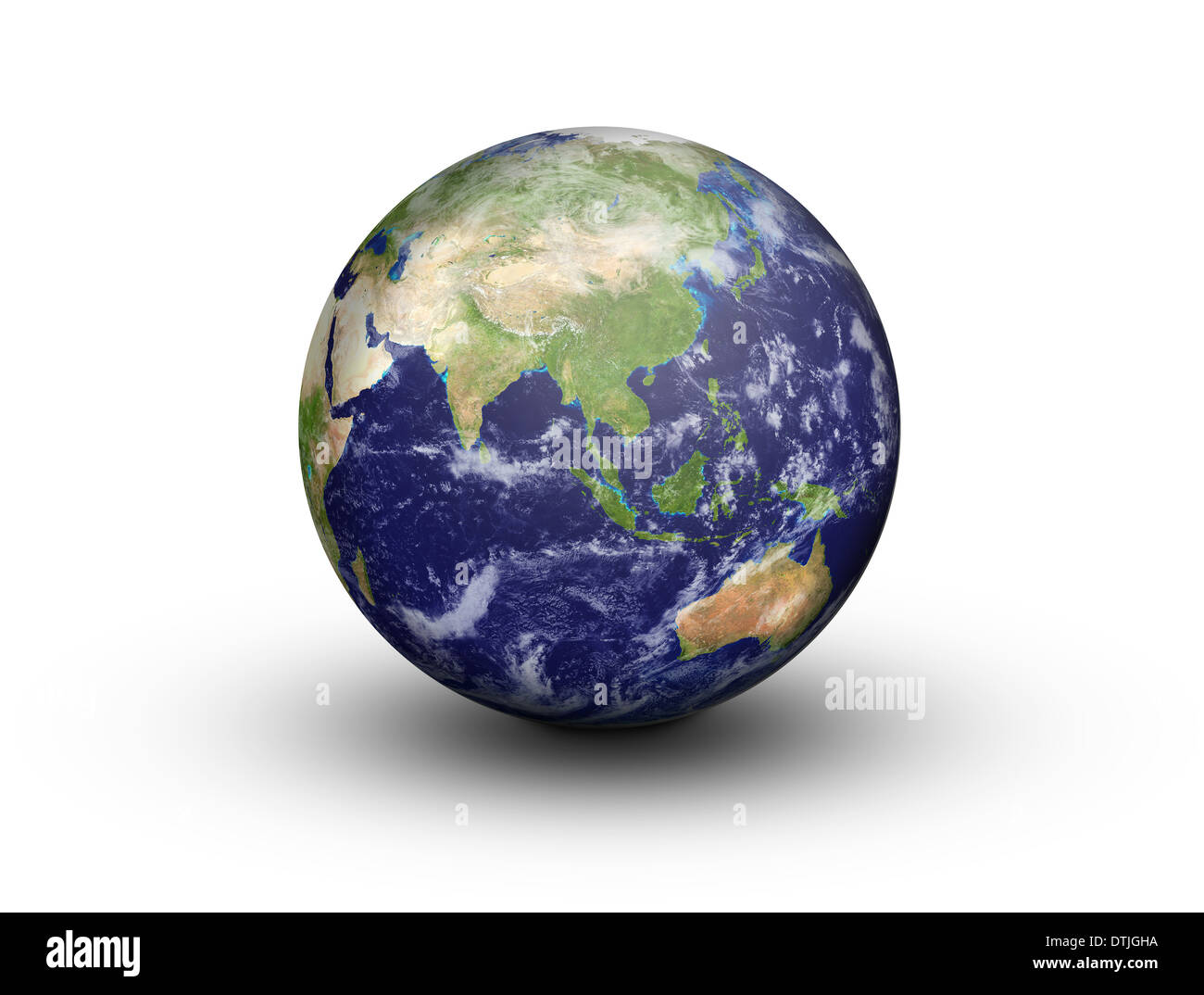 Earth Globe in 3D showing Asia and Australia in high resolution ...
