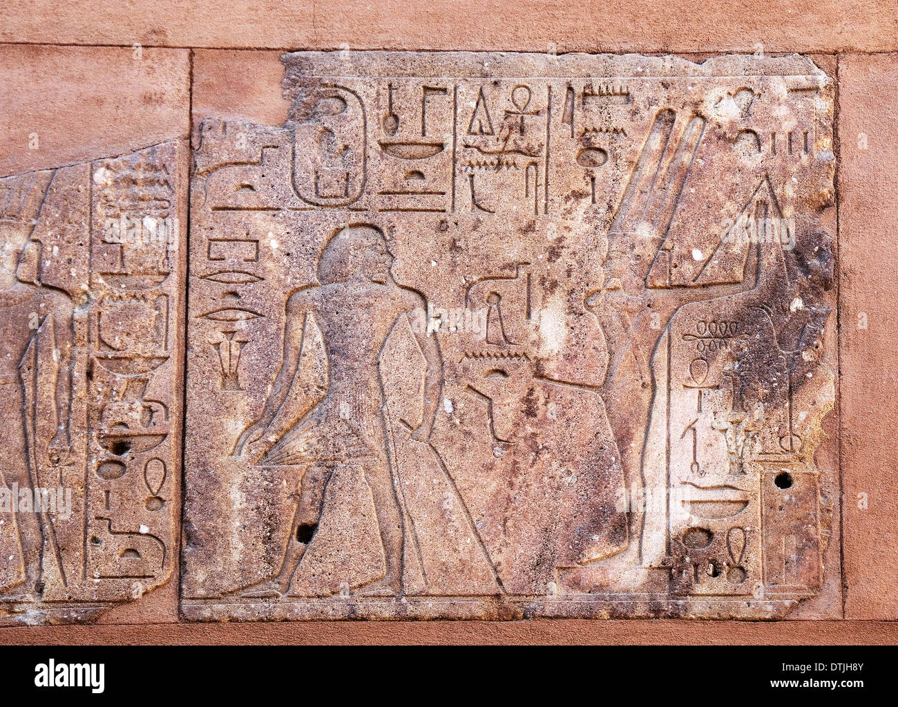 Incised blocks making up part of the reconstructed red chapel or ...