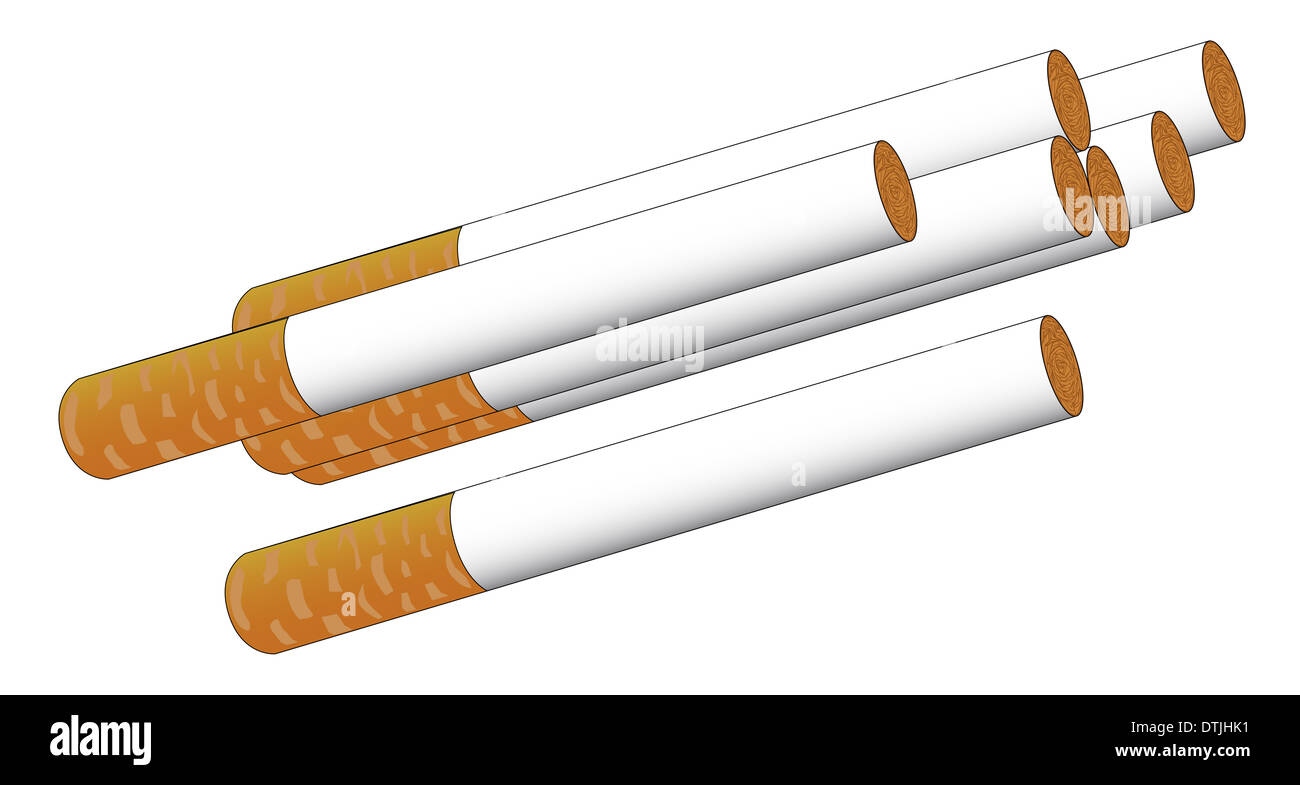 A few tipped cigarettes isolated on a white background Stock Photo - Alamy