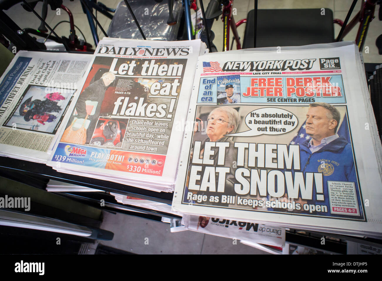 Headlines of New York newspapers reporting on current controversy over ...