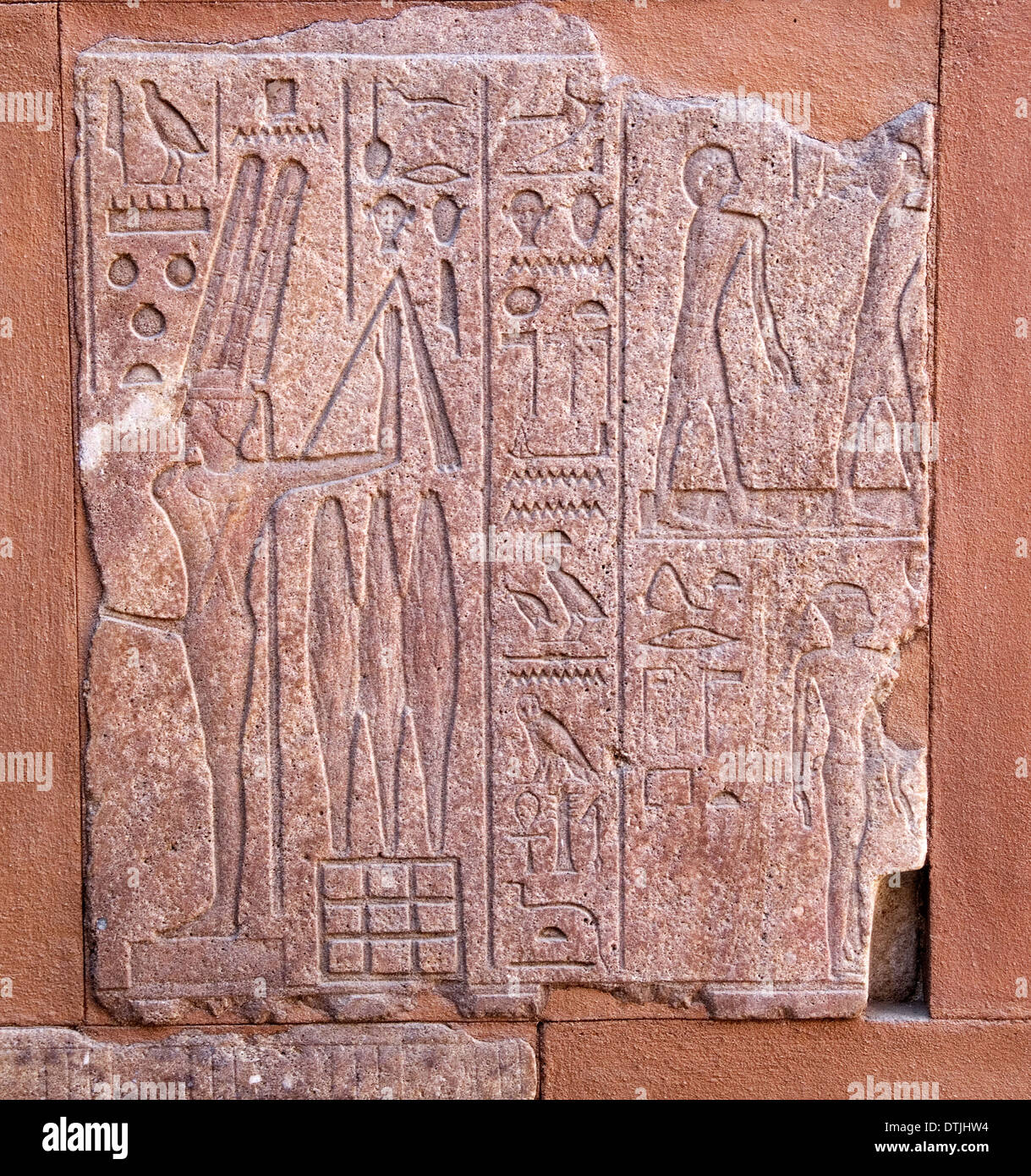 Incised blocks making up part of the reconstructed red chapel or ...