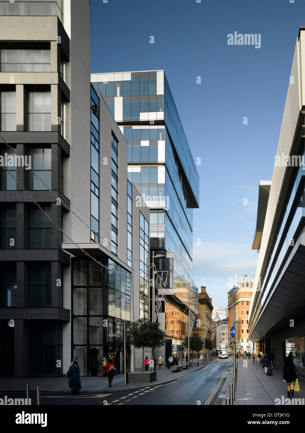 Exterior of street with commercial buildings Stock Photo - Alamy