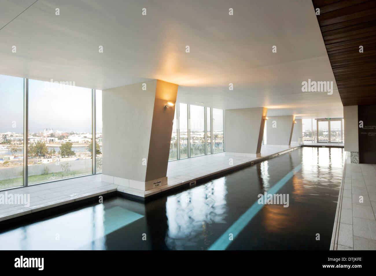 Swimming pool interior in Dock 5 Tower, Victoria Harbour, Melbourne ...