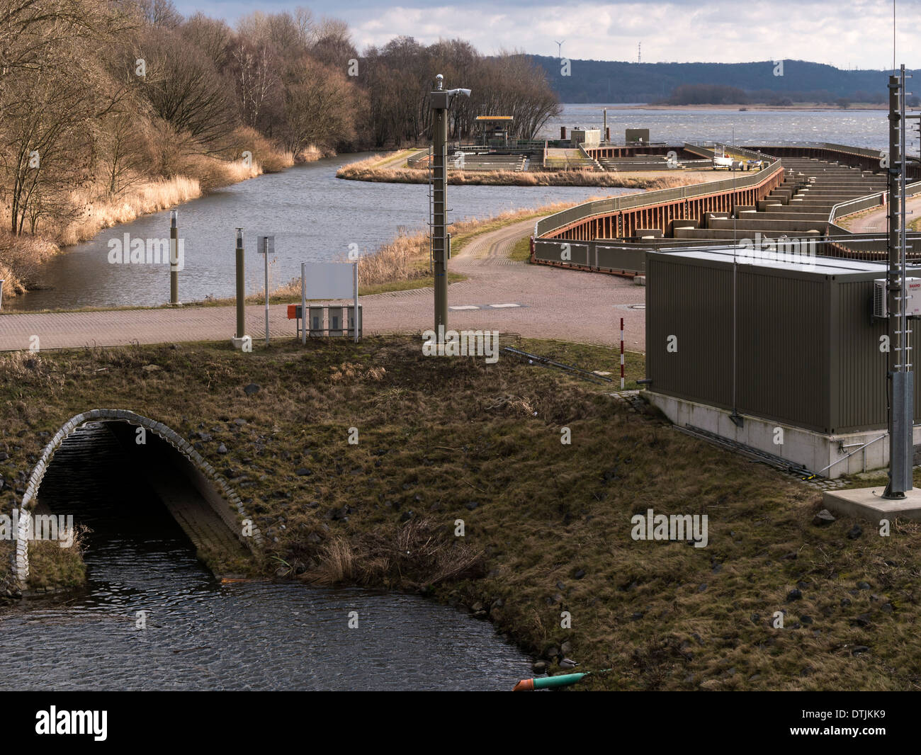 fish ladder built by Vattenfall, River Elbe near Geesthacht, Schleswig ...