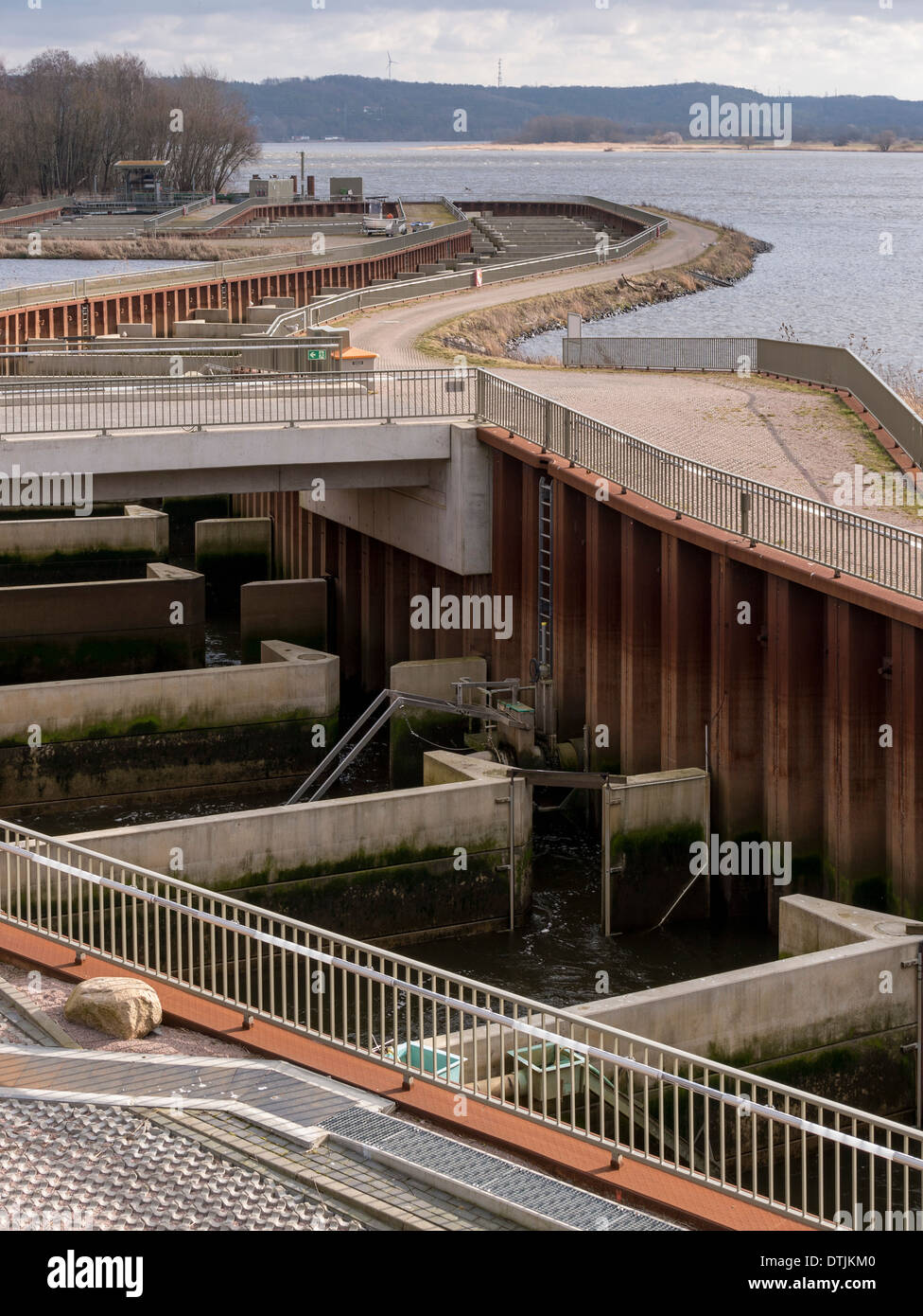 fish ladder built by Vattenfall, River Elbe near Geesthacht, Schleswig ...