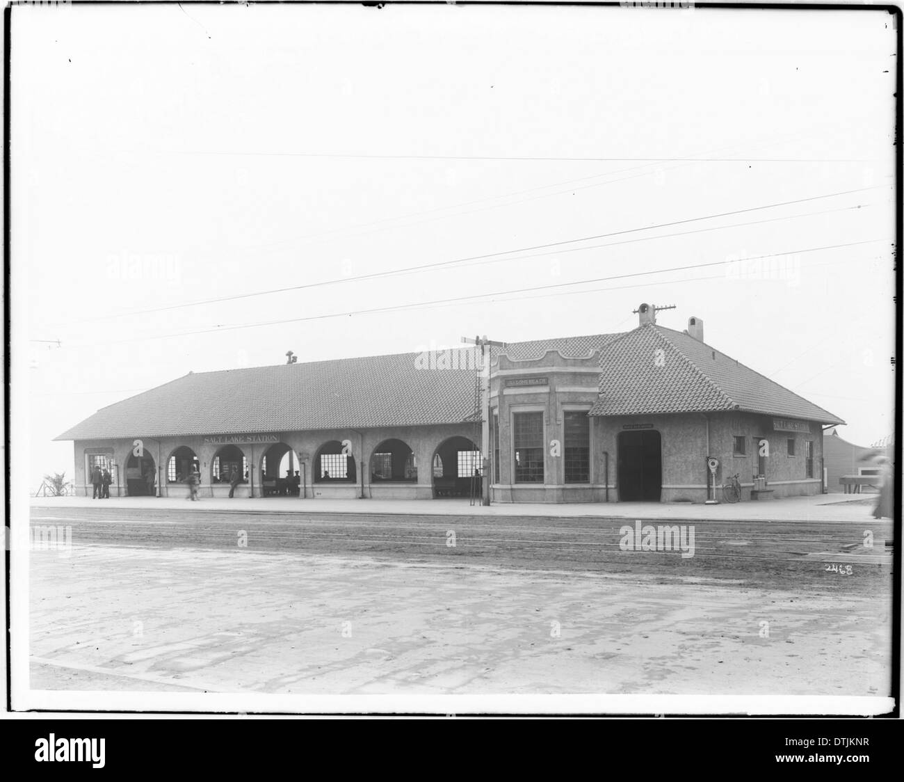 A photograph of the Pacific Electric and Salt Lake Railroad station in ...