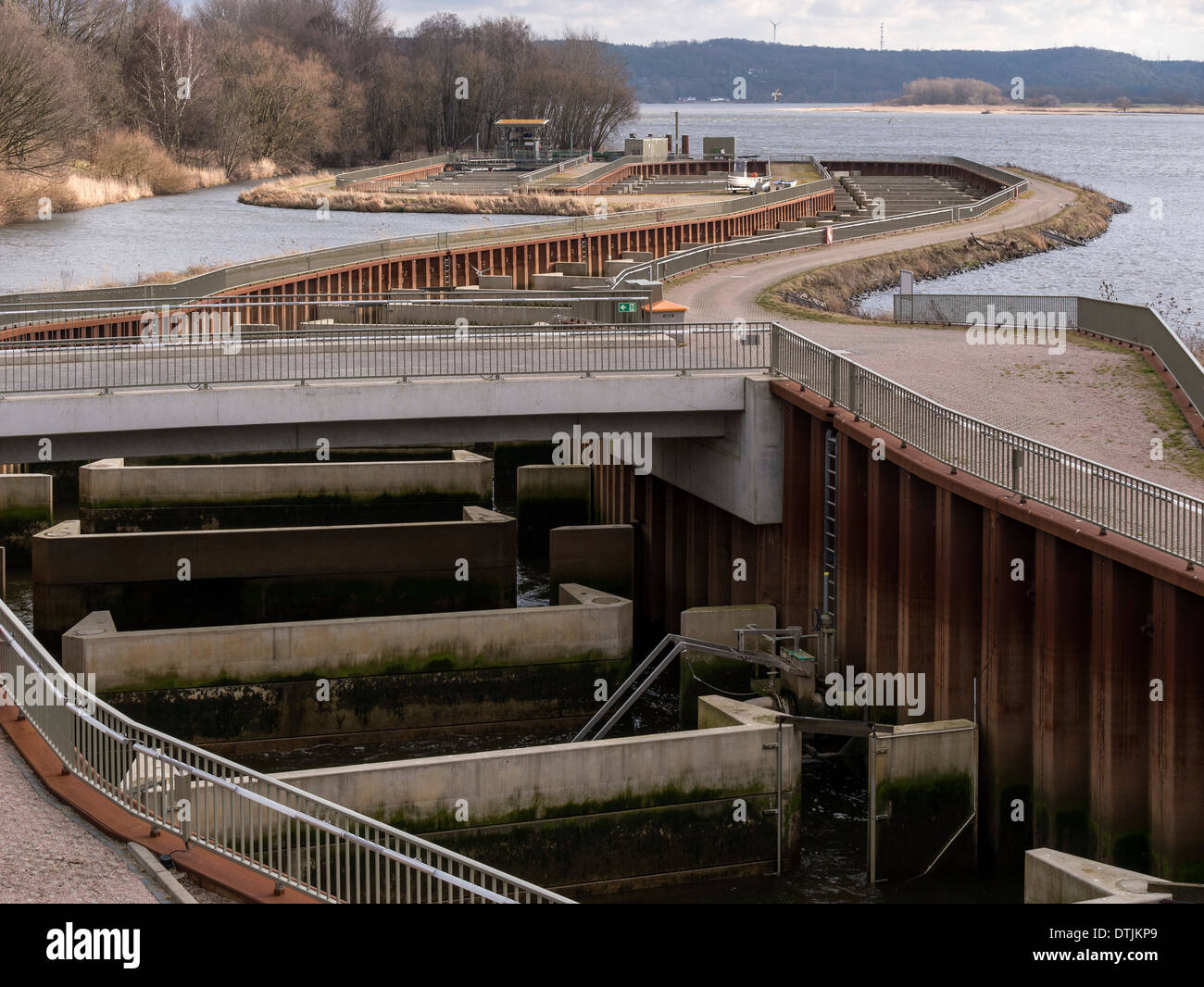 fish ladder built by Vattenfall, River Elbe near Geesthacht, Schleswig ...