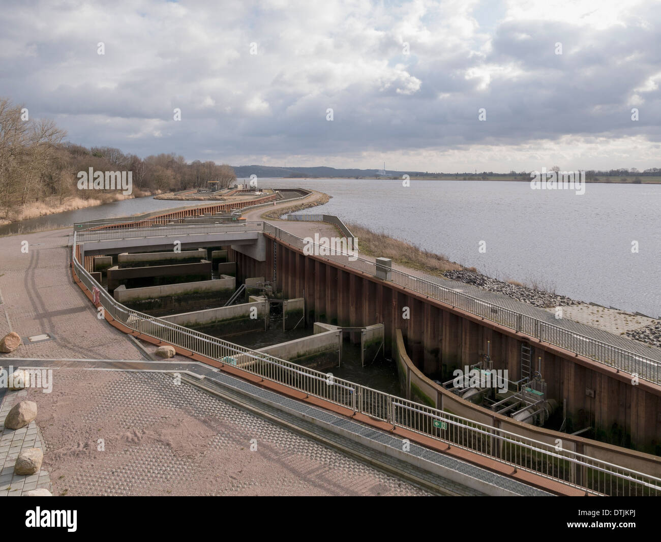 fish ladder built by Vattenfall, River Elbe near Geesthacht, Schleswig ...