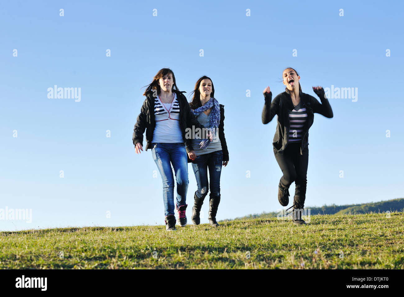 group of teens have fun outdoor Stock Photo - Alamy