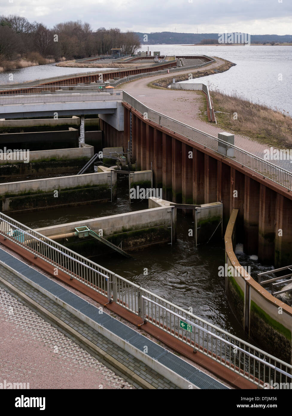 fish ladder built by Vattenfall, River Elbe near Geesthacht, Schleswig ...