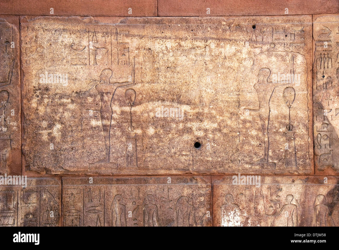 Incised blocks making up part of the reconstructed red chapel or ...