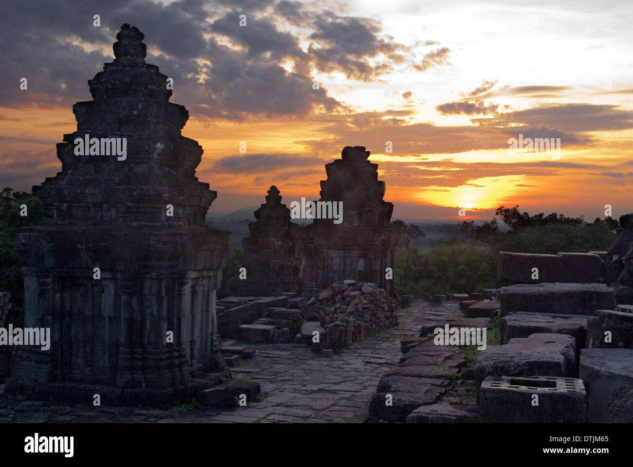 Phnom Bakheng Temple. Sunrise. Phnom Bakheng is located 1,30 meters ...