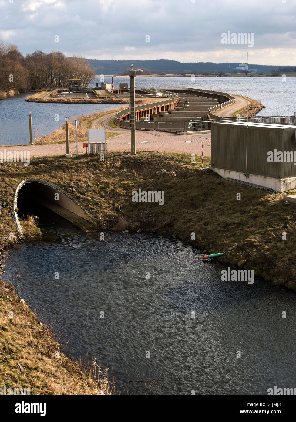 fish ladder built by Vattenfall, River Elbe near Geesthacht, Schleswig ...