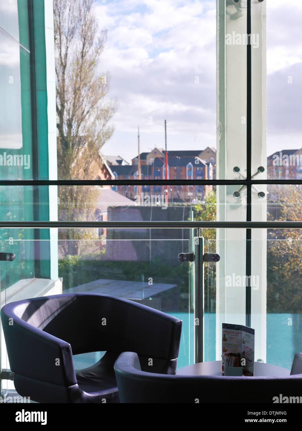Window seating in Leisure Centre, Swansea, Wales, UK Stock Photo - Alamy