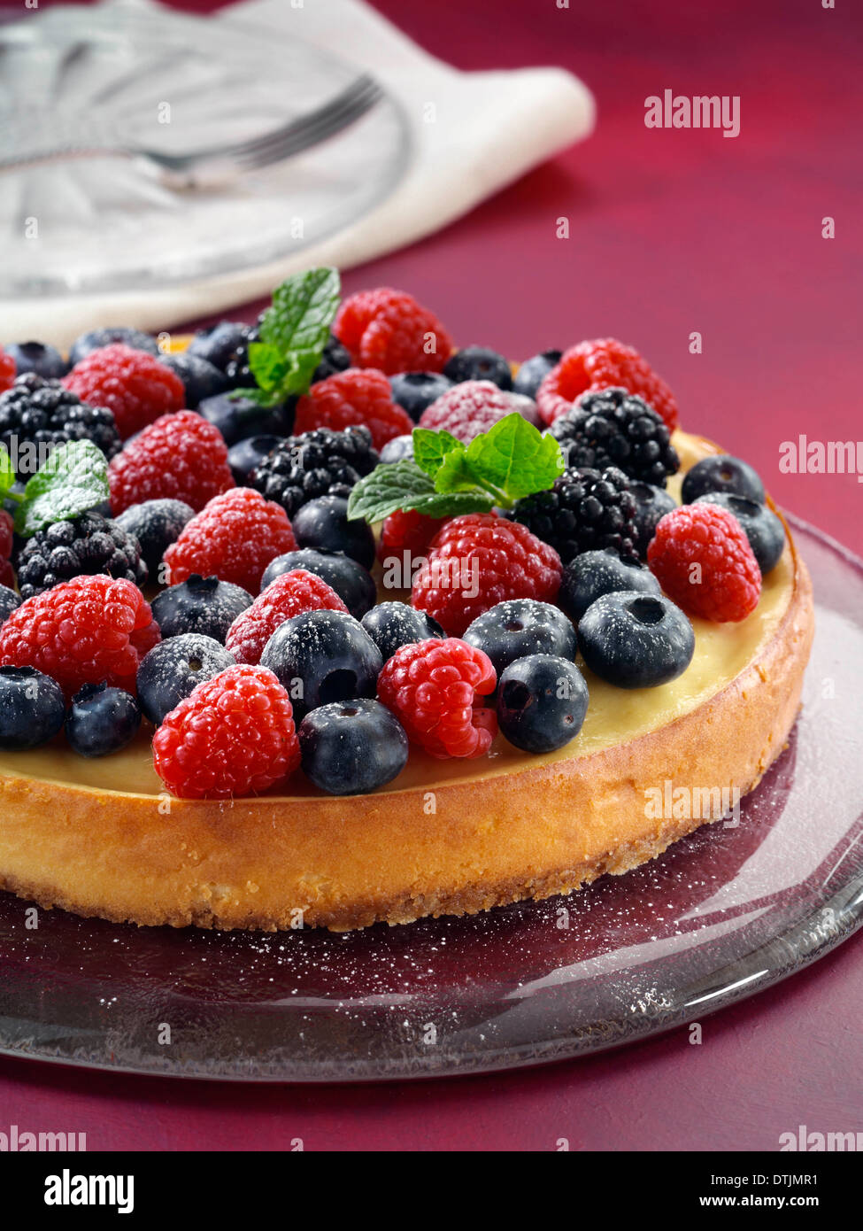 Berry cheese pie Stock Photo - Alamy