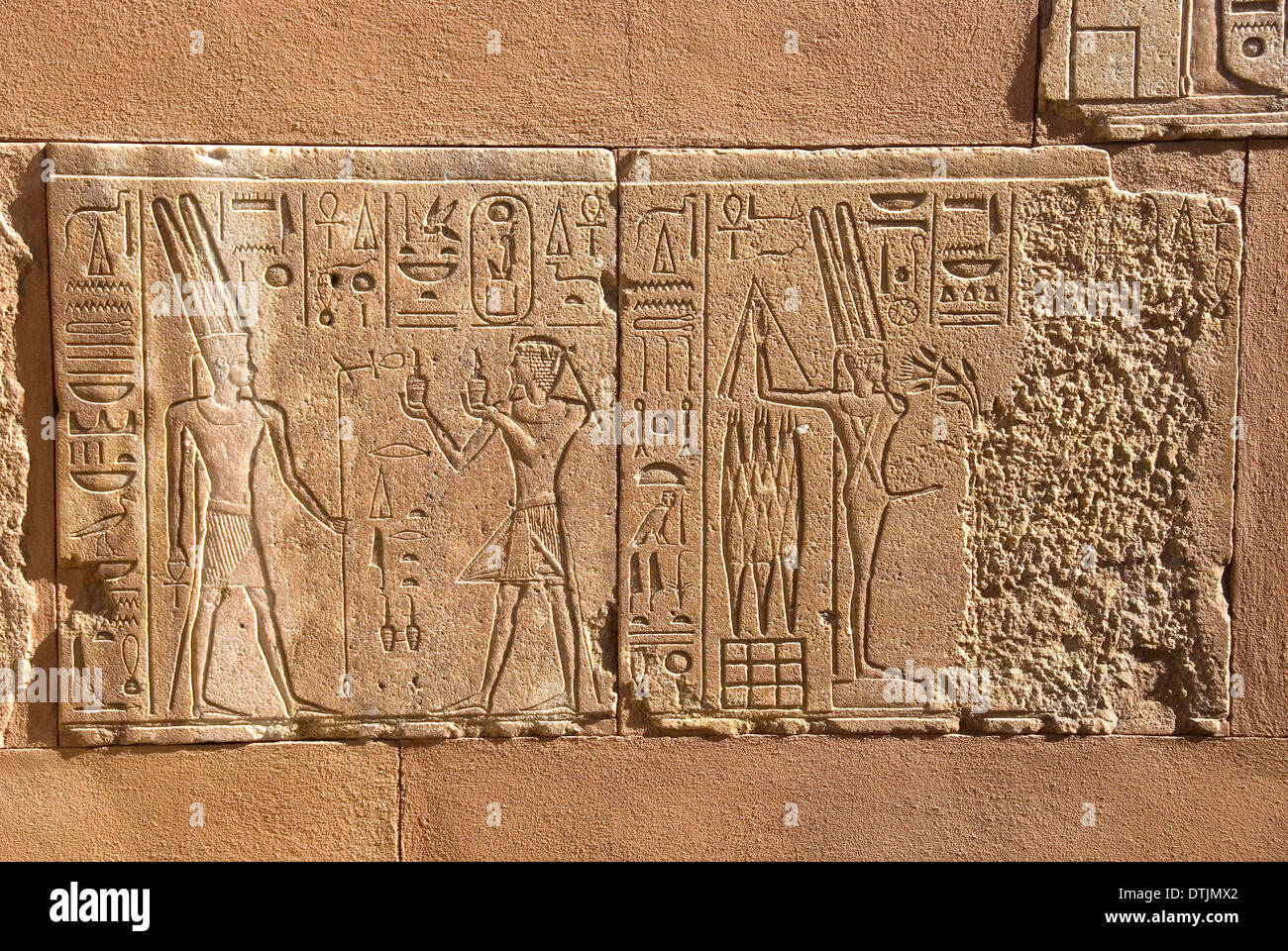 Incised blocks making up part of the reconstructed red chapel or ...