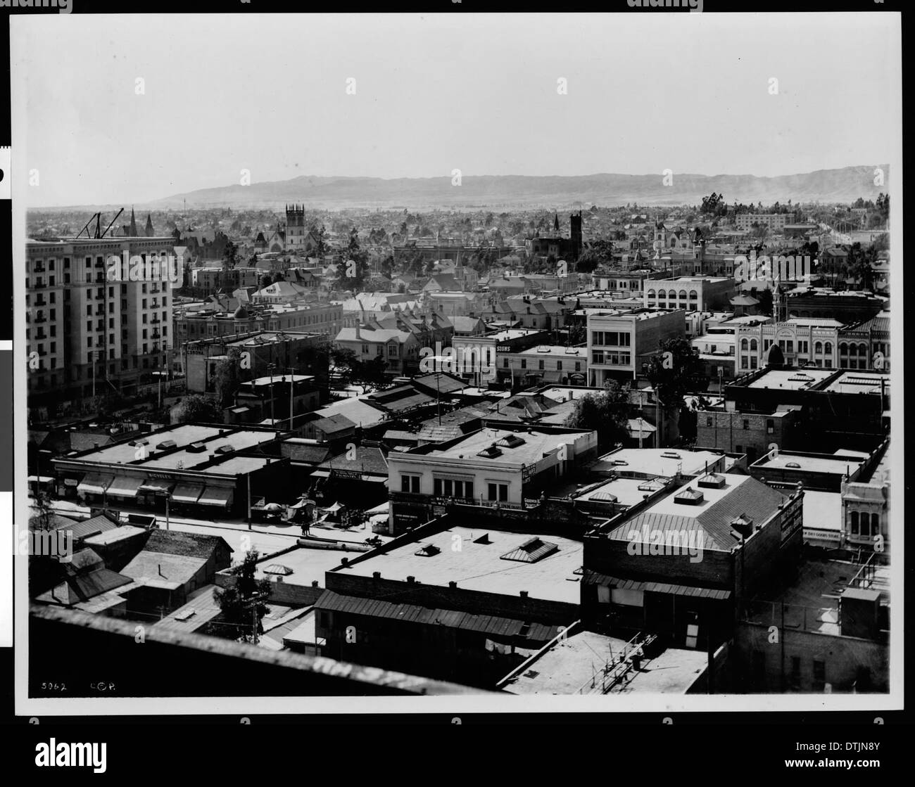 Panoramic view of downtown Los Angeles, 6th Street and Main Street ...