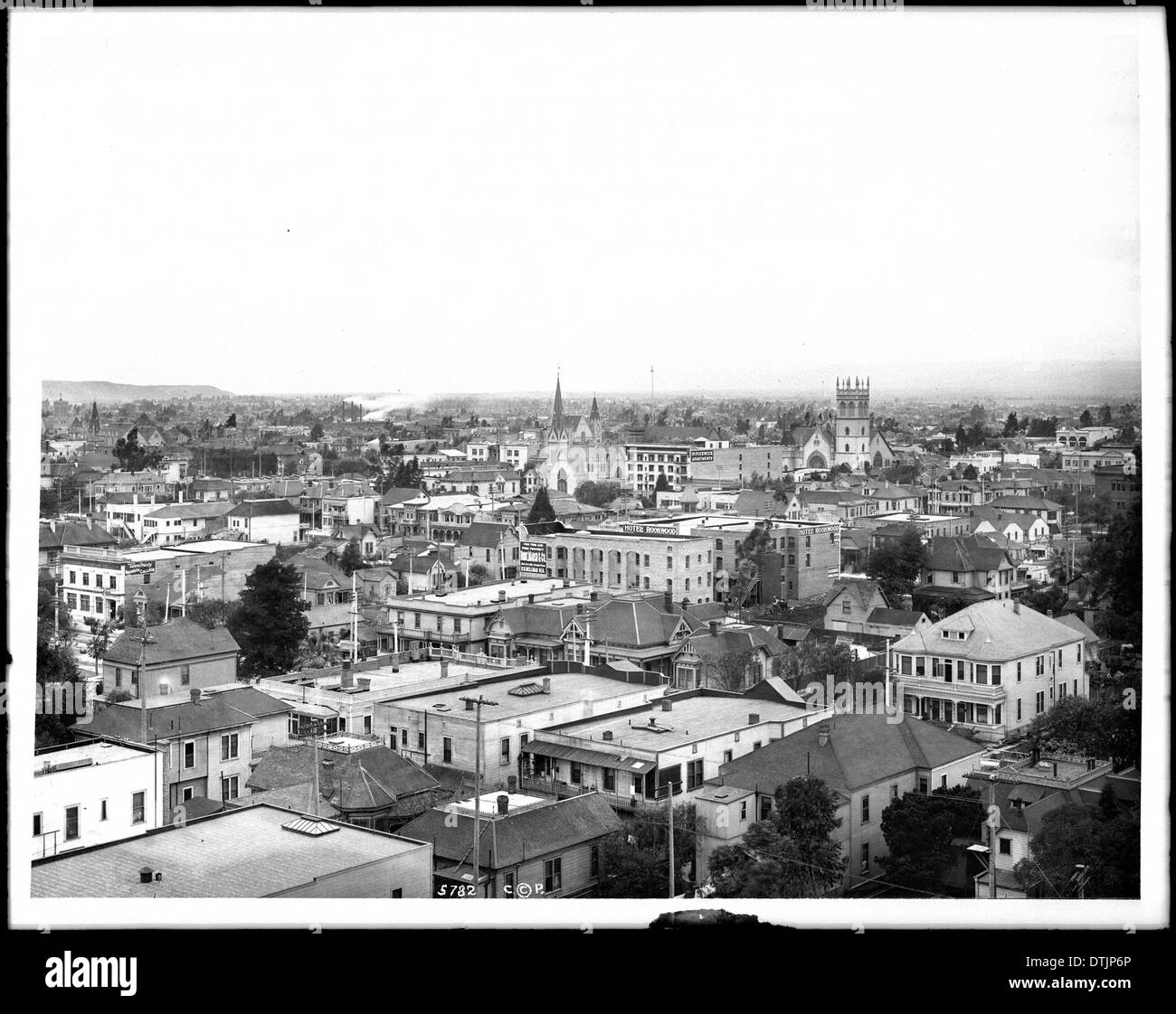 A panoramic view of Los Angeles from the Lankershim Hotel, showing 7th ...