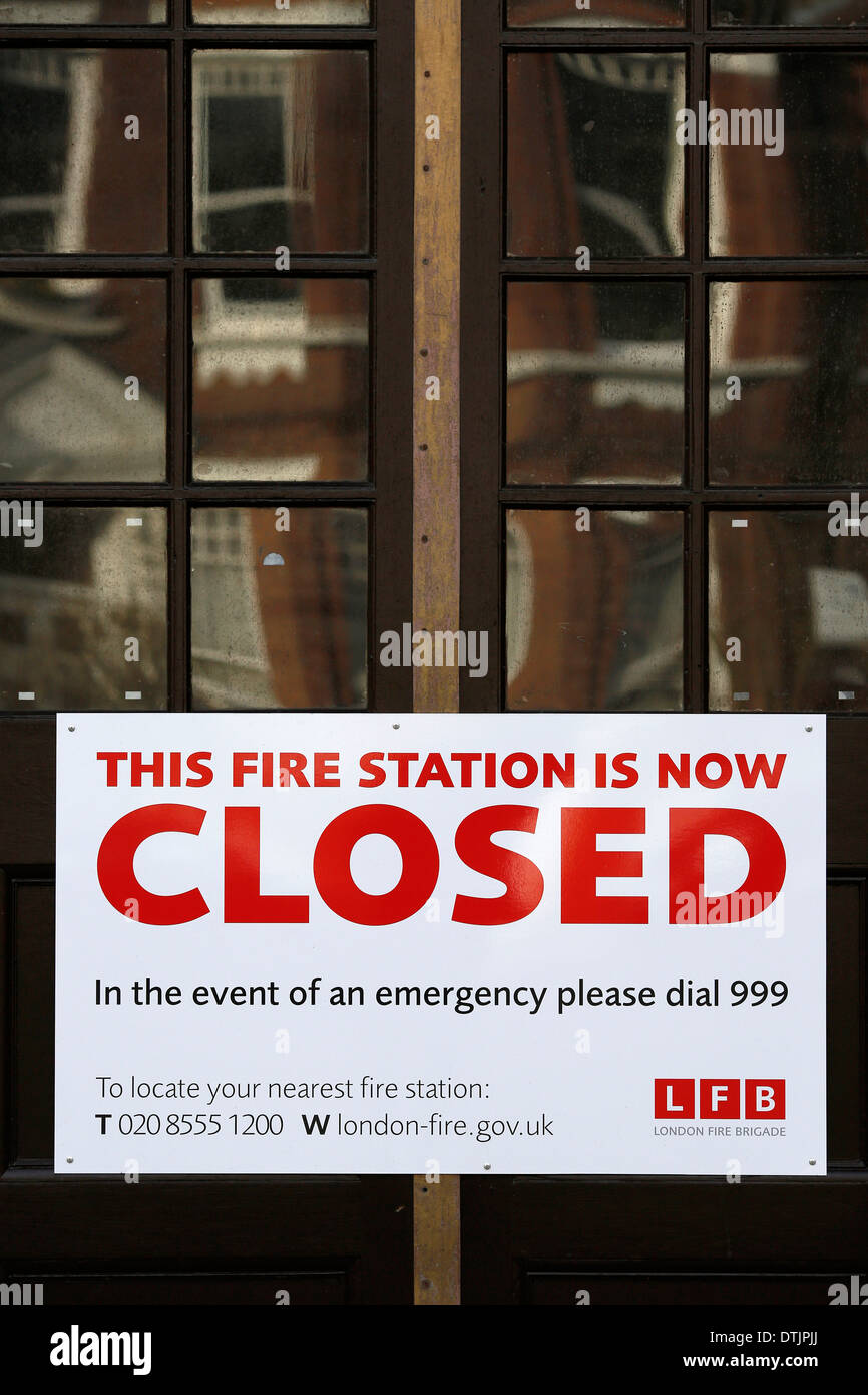UK, London : A picture shows a sign saying "This Fire Station is Now ...