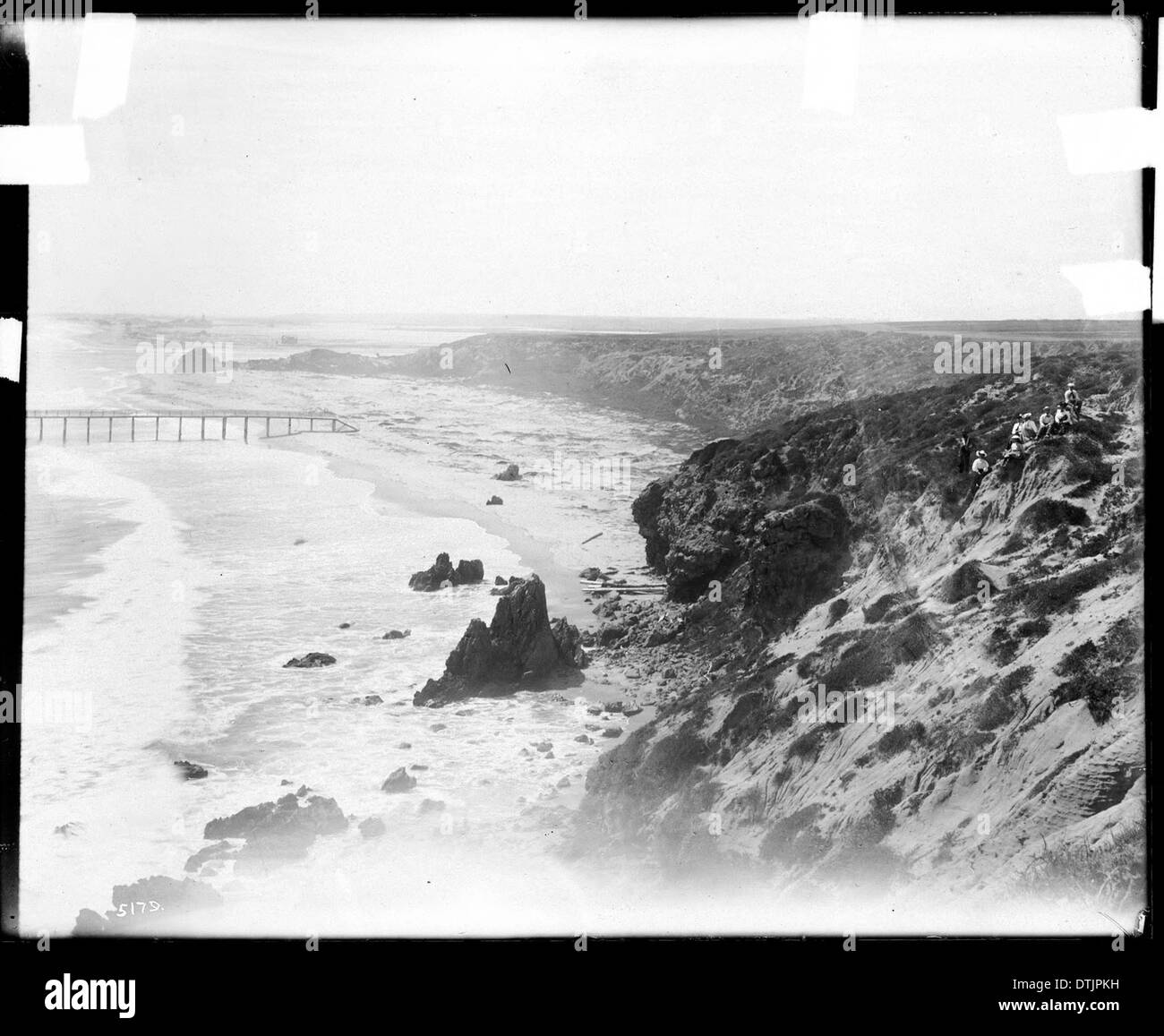 A panoramic photograph of the Newport Beach area, featuring cliffs of ...