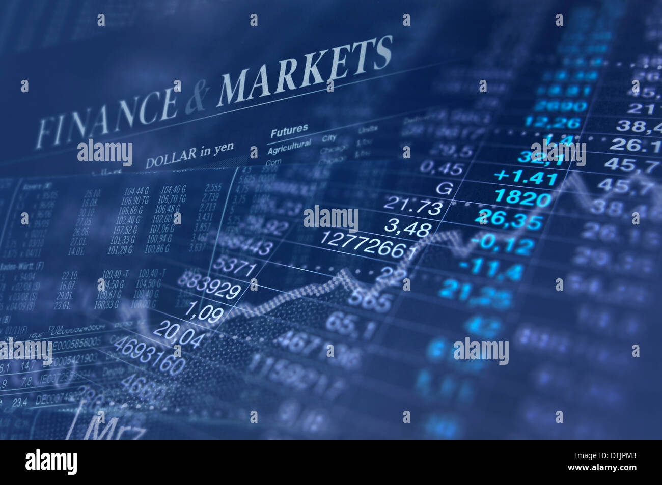 Rows of stock chart figures and numbers Stock Photo - Alamy