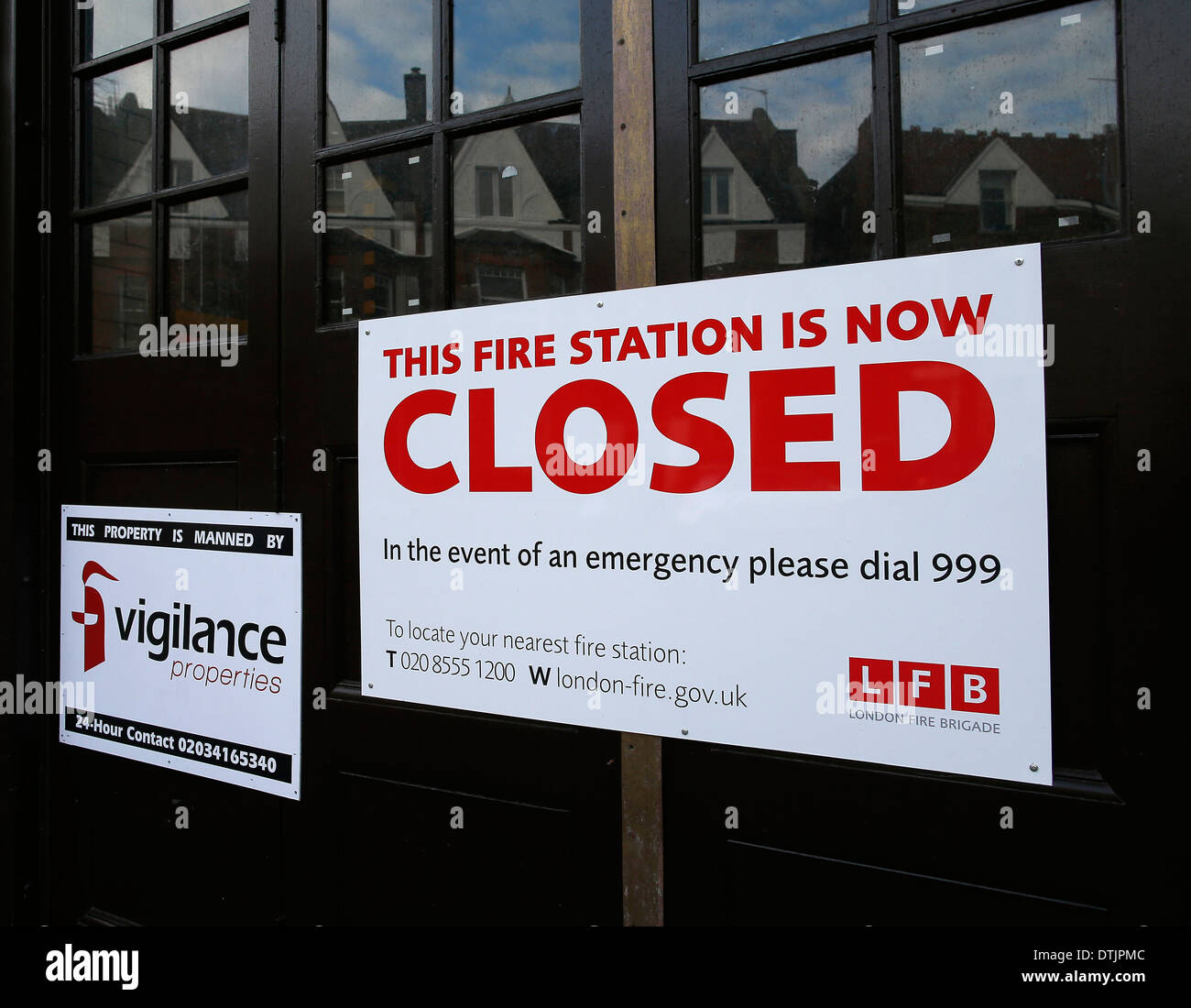 UK, London : A picture shows a sign saying "This Fire Station is Now ...