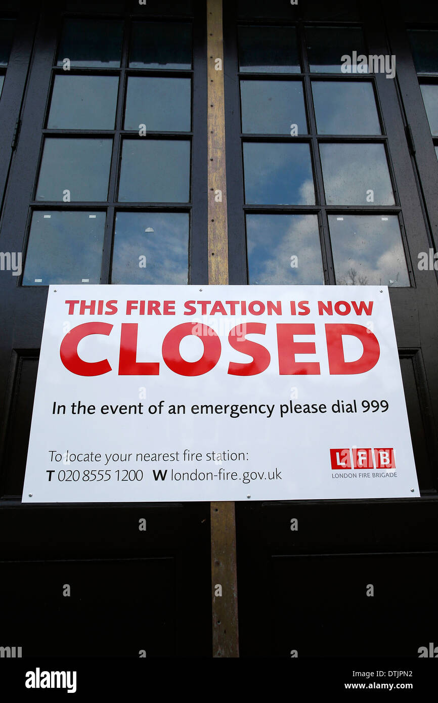 UK, London : A picture shows a sign saying "This Fire Station is Now ...