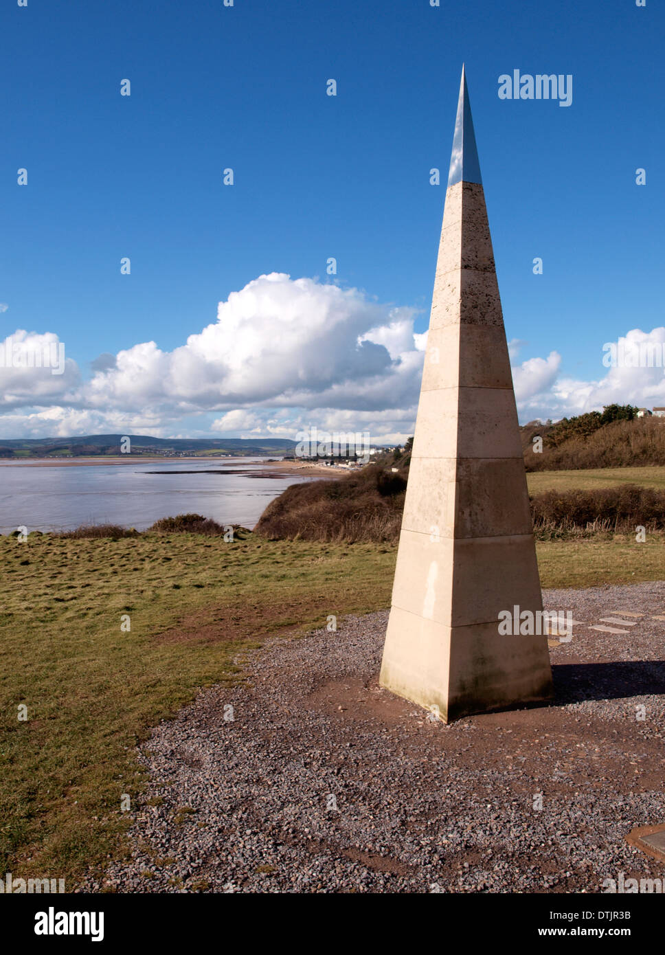 Geoneedle marks the western end of the Jurassic Coast at Orcombe Point ...
