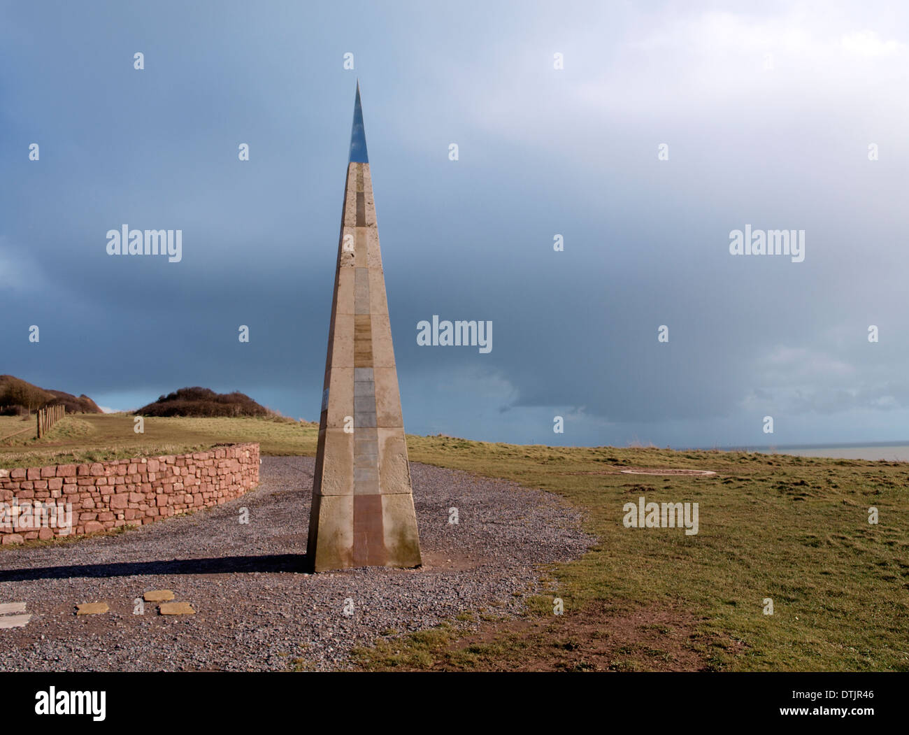 Geoneedle marks the western end of the Jurassic Coast at Orcombe Point ...