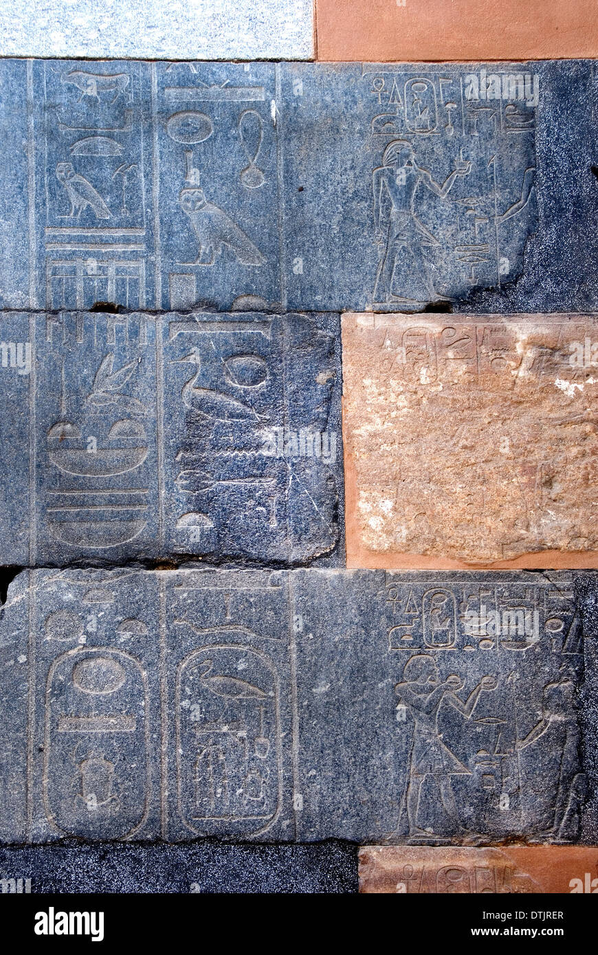 Incised blocks making up part of the reconstructed red chapel or ...