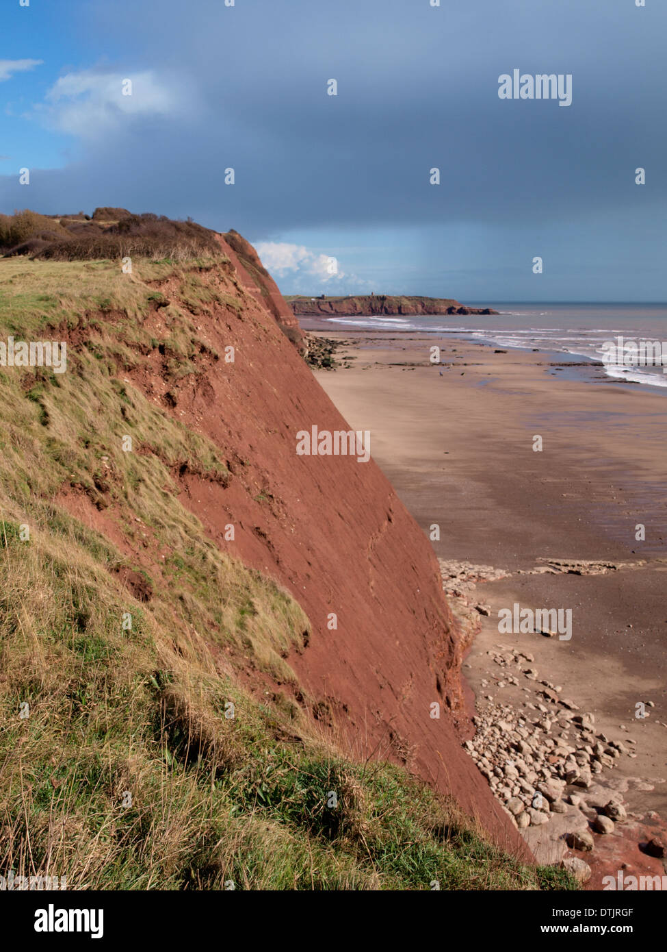 Cliffs along the Jurassic Coast below Orcombe Point, Exmouth, Devon, UK ...