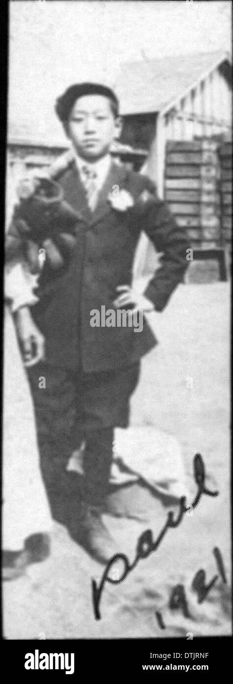 A portrait photograph of Paul Hur, a subject in a historical photograph ...