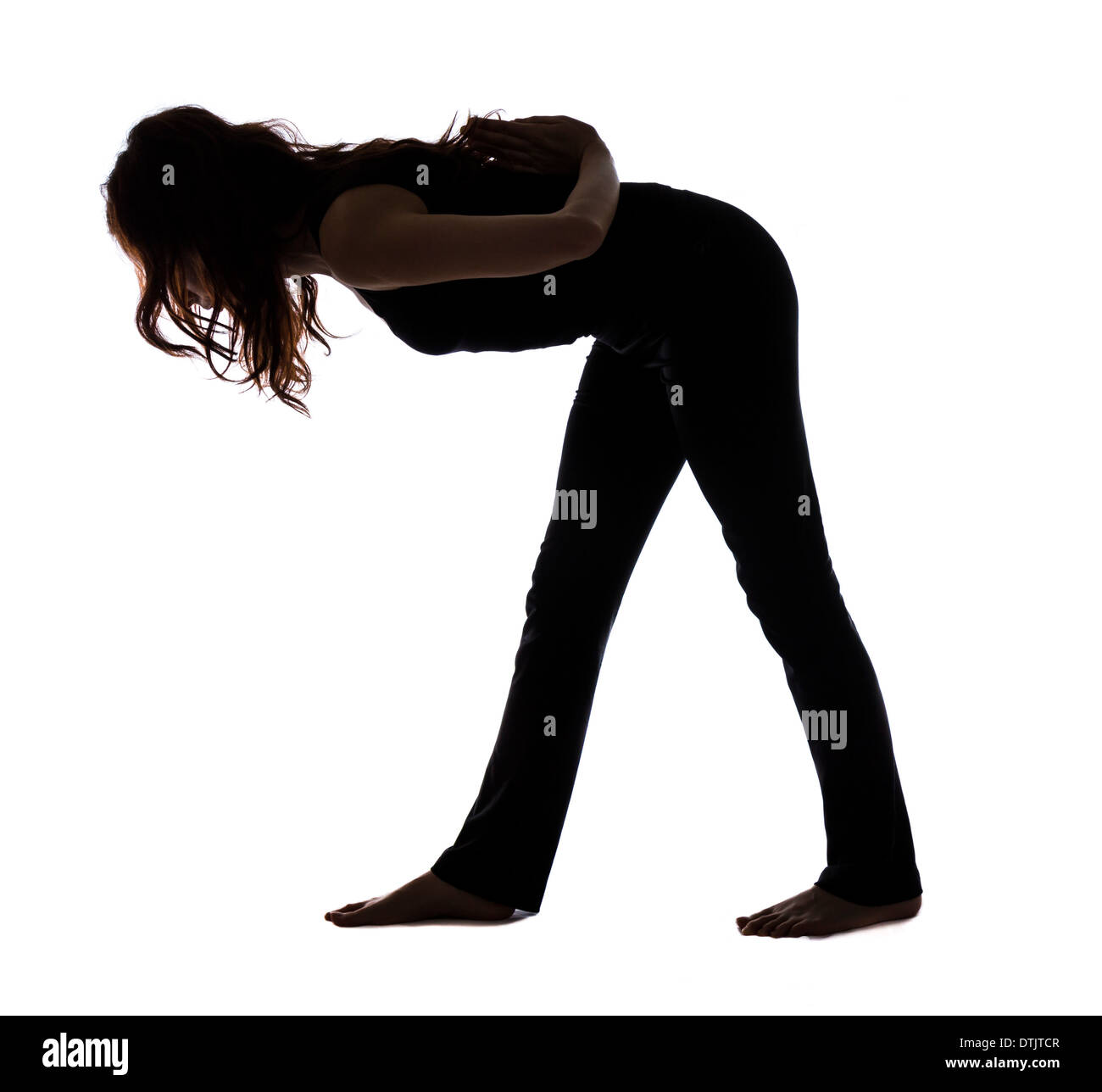 Woman doing Intense Side Stretch Pose in Yoga, Silhouette (Series with ...