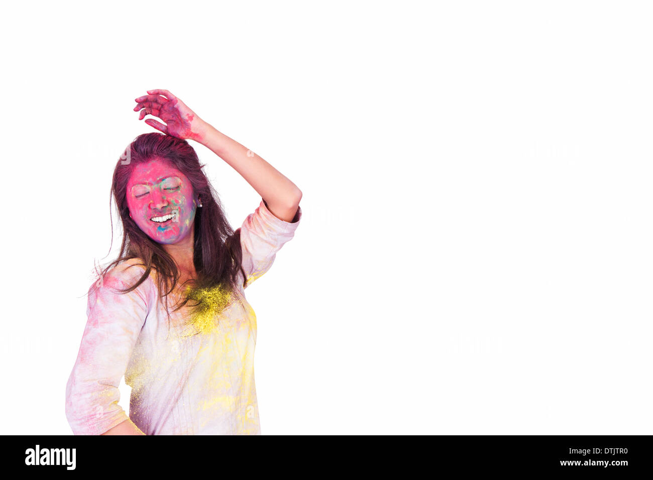 Indian ladies holi festival fun Cut Out Stock Images & Pictures - Alamy