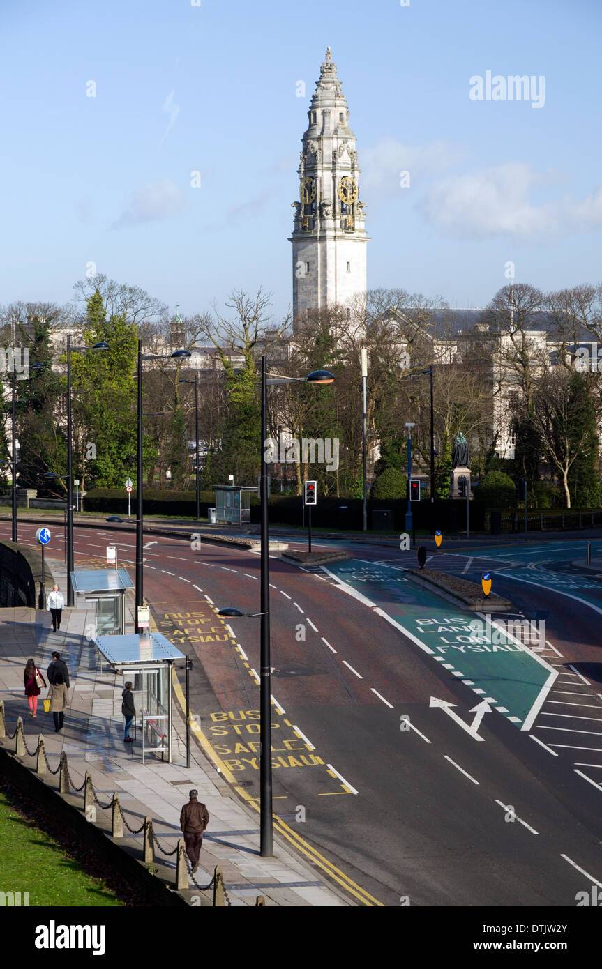 Cardiff city hall clock tower hi-res stock photography and images - Alamy