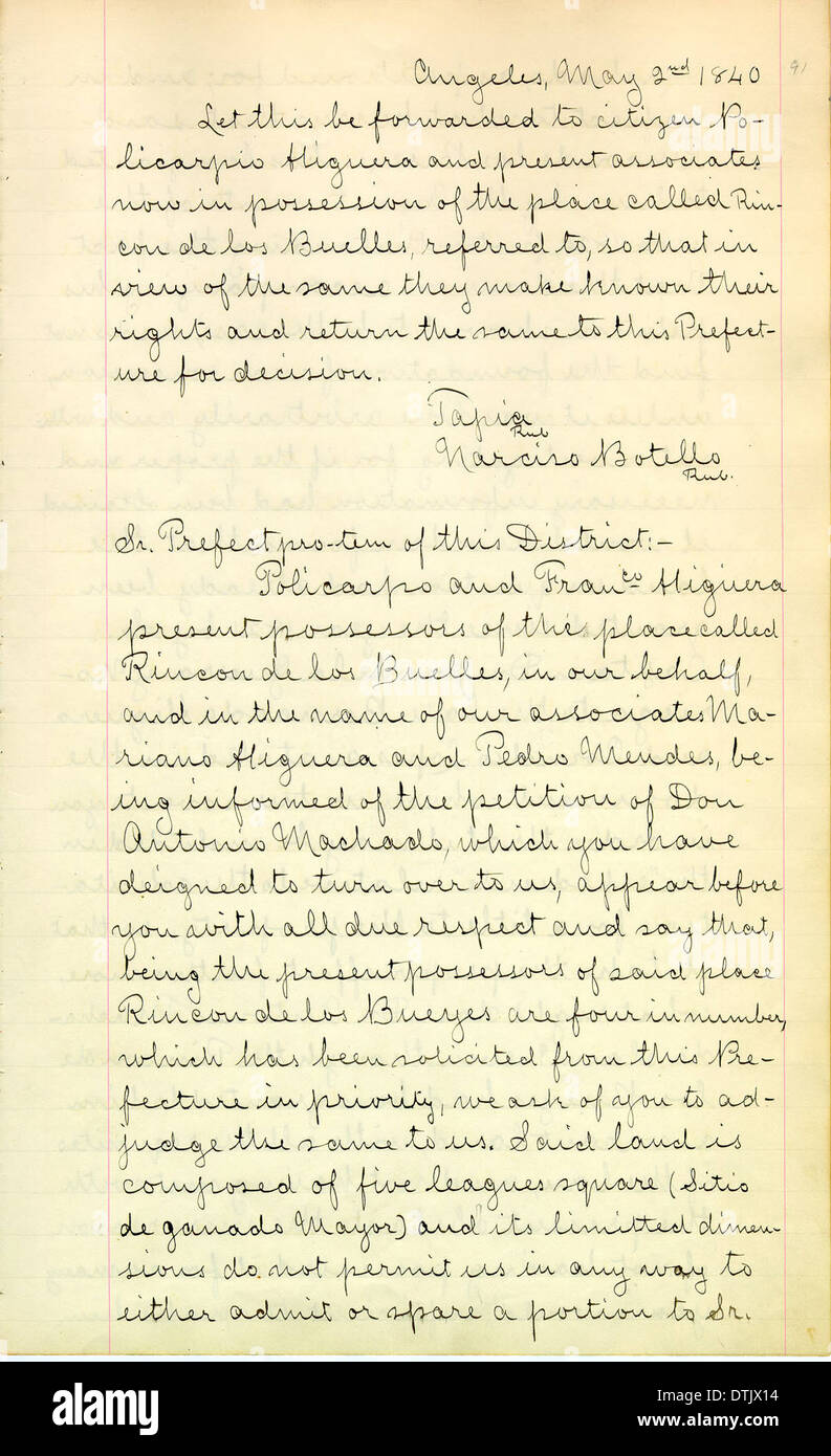 Petition for grant of parcel, 1833-1840 (laarc-1 1 Stock Photo - Alamy