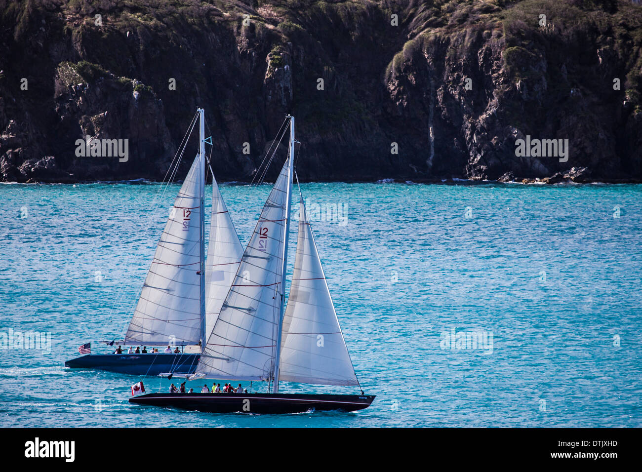 Sailboats in St. Maarten Stock Photo - Alamy