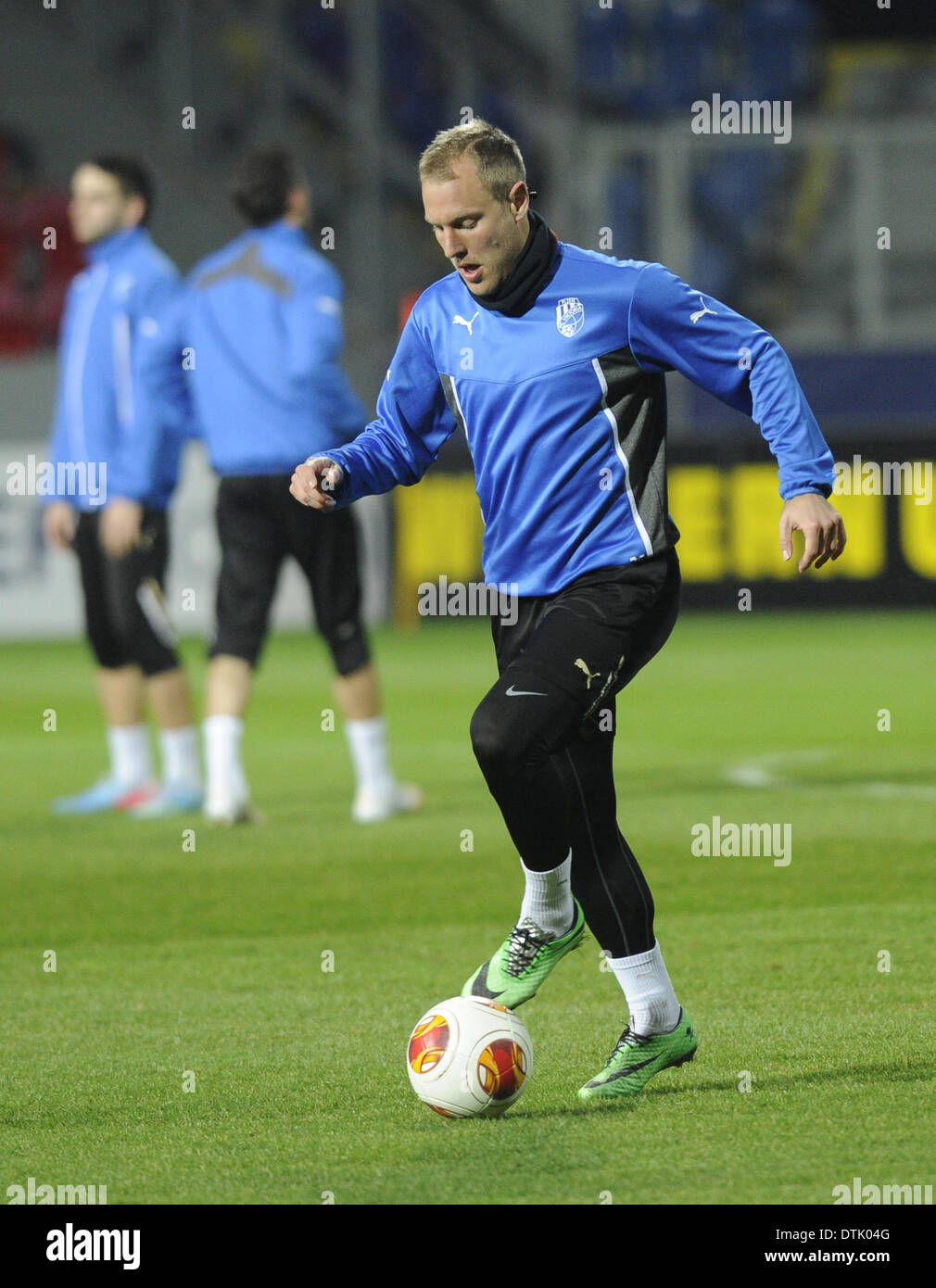 Soccer team of FC Vktoria Plzen pictured during training ahead of ...