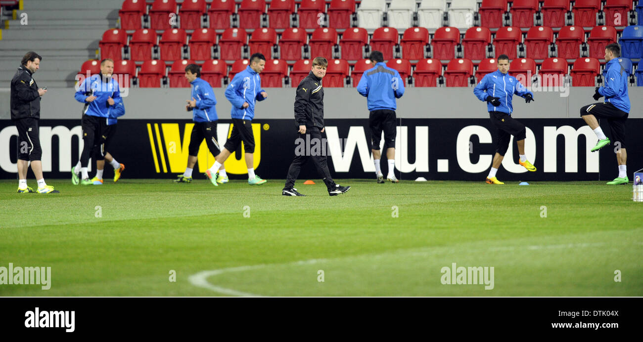 Soccer team of FC Vktoria Plzen pictured during training ahead of ...