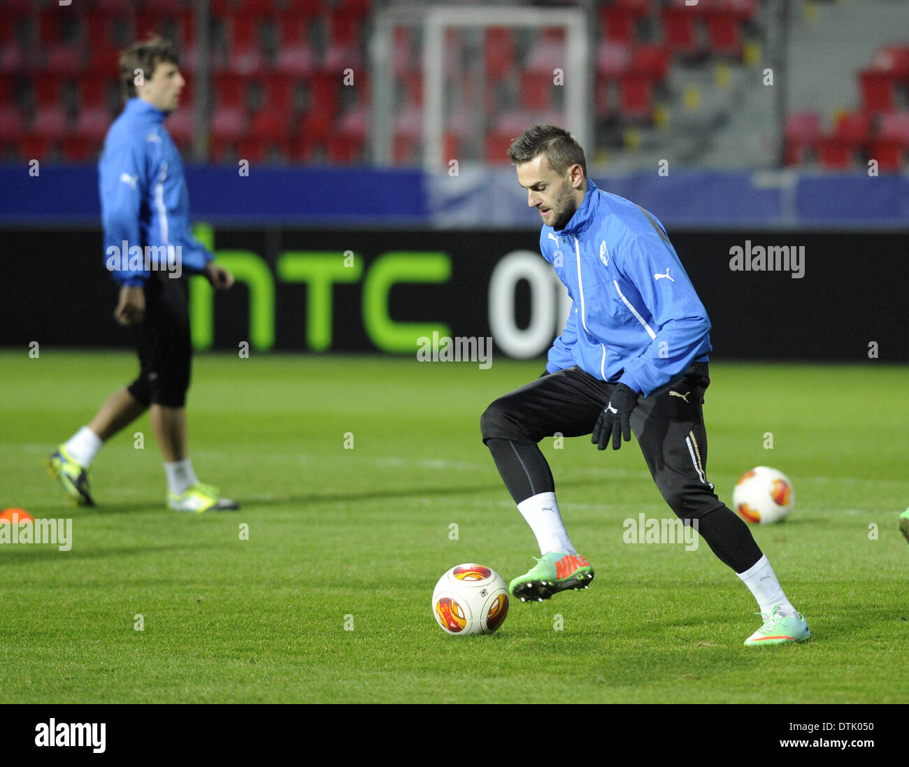 Soccer team of FC Vktoria Plzen pictured during training ahead of ...