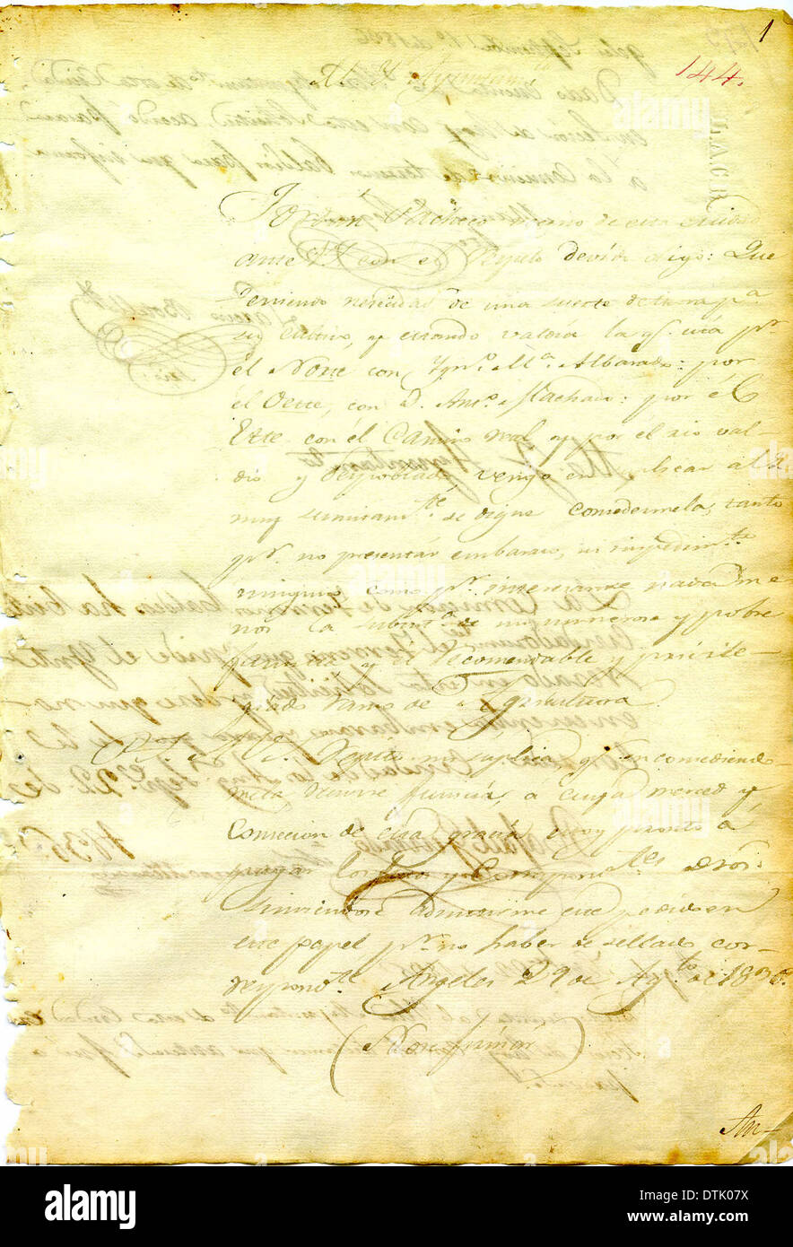A historical document depicting the petition of Jordan Pacheco for the ...